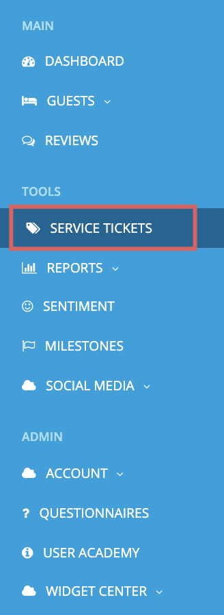 Creating, updating and resolving service tickets