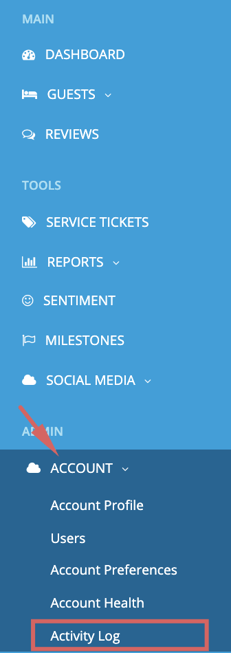 Viewing account activity